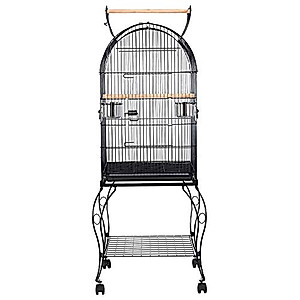 Topeakmart Medium Open Top Parrot Bird Cage for Cockatiels Conures Green Cheek Parakeets with Rolling Stand
