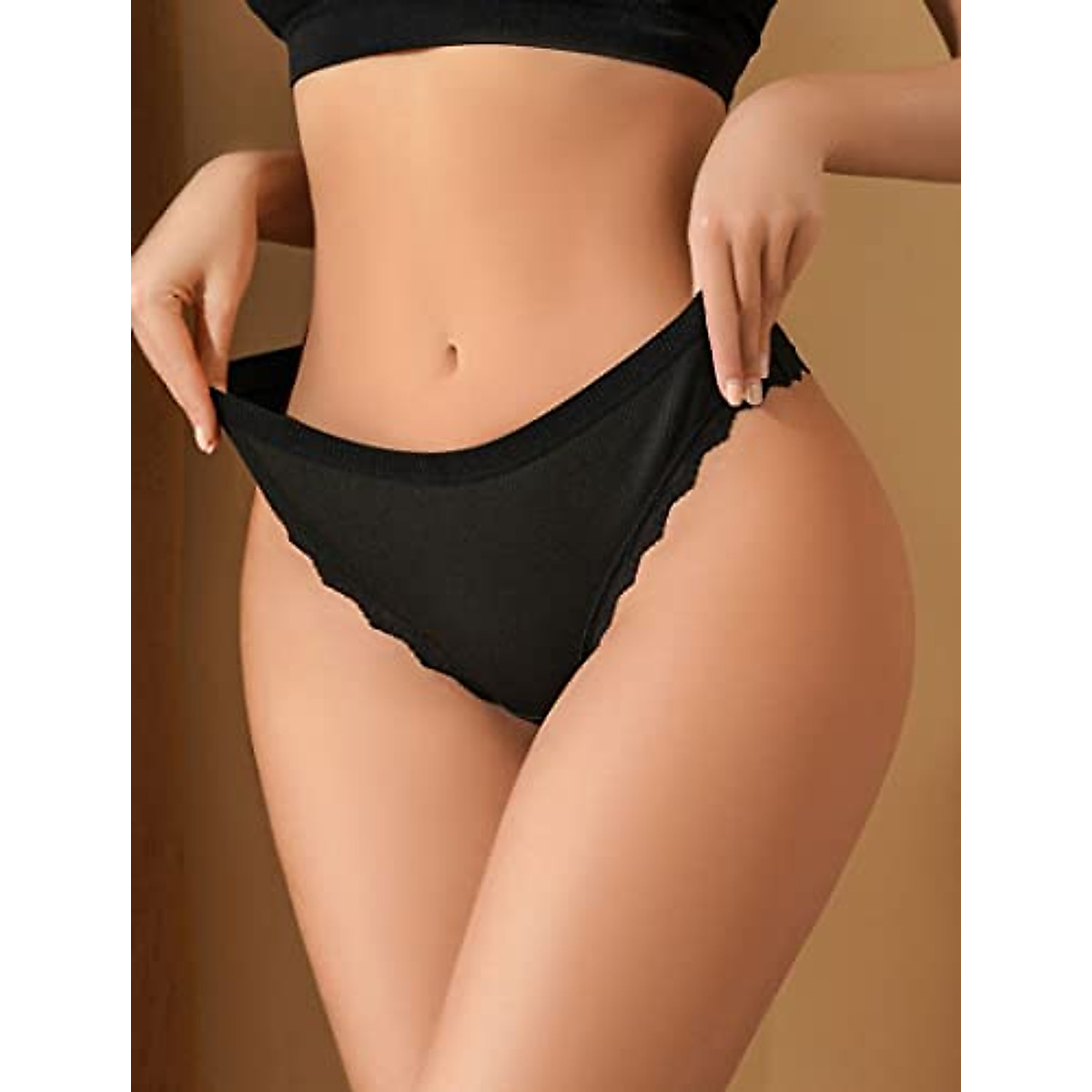 Banamic Sexy G String Thong for Women Underwear Thongs Panties for Women Black