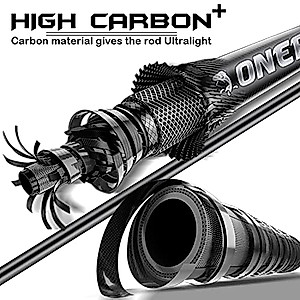 One Bass Fishing Rod and Reel Combo, Baitcasting Combo with SuperPolymer Handle-Black-1.8M -Right Handed