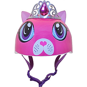 Raskullz 1210010-DKP-5 Girls Kitty Tiara Helmet, Dark Pink, Ages 5+