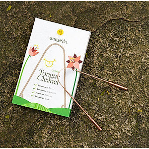 Sarveda Ayurvedic Copper Tongue Cleaner | Tongue Scraper for Healthy Oral Health Suitable for Adults & Kids (Pack of 2)