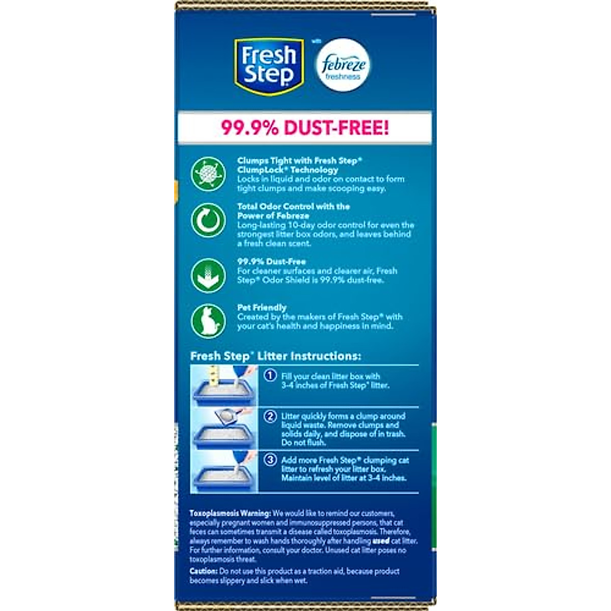 Fresh Step Odor Shield Scented Litter with the Power of Febreze, Clumping Cat Litter, 25 Pounds (Package May Vary)
