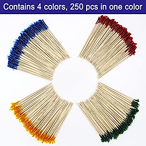 BLUE TOP Wood Frill Picks Toothpicks 4 Inch Pack 1000,Cocktail Party Toothpicks for Fruit,Appetizers,Club Sandwiches,Parties.