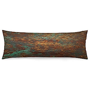 Body Pillow Cover,Beautiful Verdigris Oxidized Copper Background Printed Long Pillow Cases Protector with Zipper Decor Soft Large Covers Cushion for Beding,Couch,Sofa,Home Gift 20"x54"