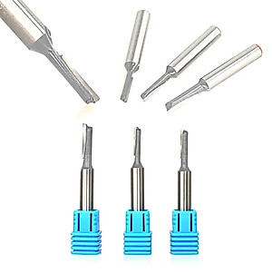 7Pcs Straight Router Bit Set 1/4 Inch Shank, Carbide Tipped Double Flute Straight Cut Router Bits, Straight Bit for Dado Trimming Cutter, Cut Dia 1/8",5/32", 3/16",1/4",5/16",3/8",1/2"