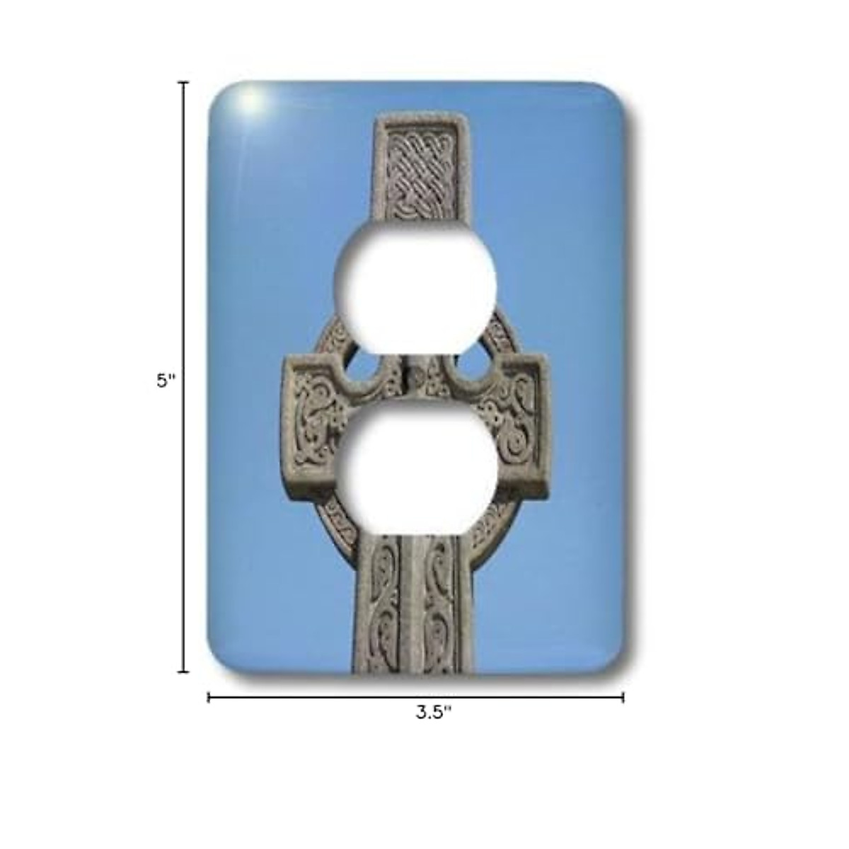 3dRose lsp_82802_6 Scotland, Edinburgh, Stone Celtic Cross Eu36 Cmi0157 Cindy Miller Hopkins 2 Plug Outlet Cover