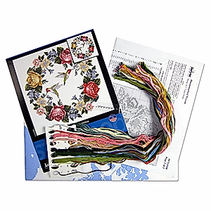 Janlynn Hummingbird Wreath Stamped Cross Stitch Kit