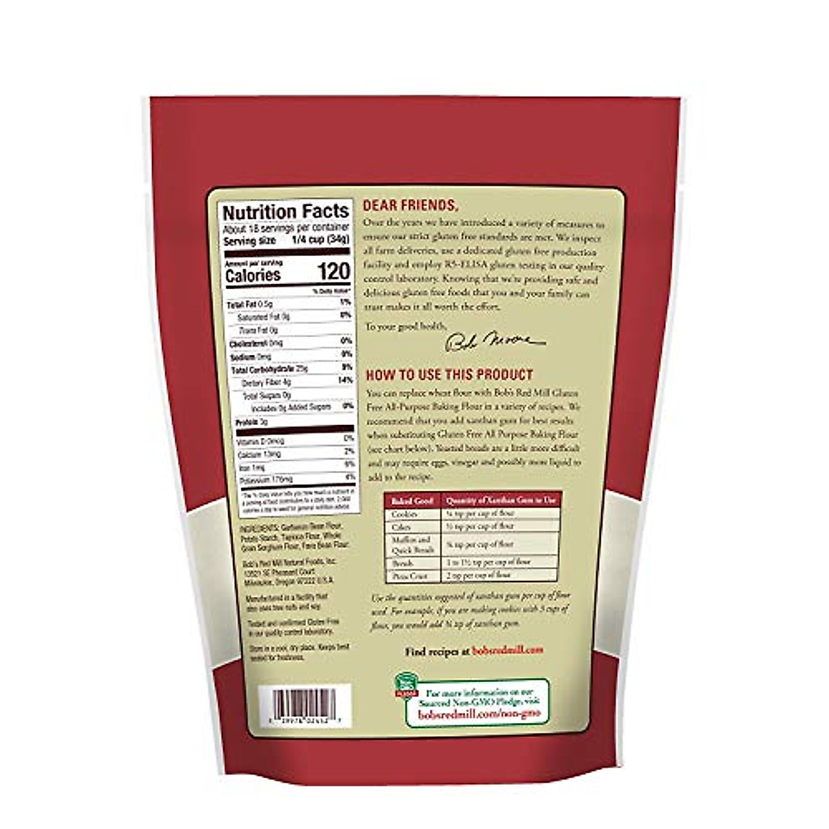 Bob's Red Mill Resealable Gluten Free All Purpose Baking Flour, 22 Ounce (Pack of 2)