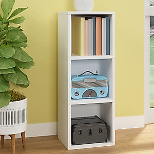 Way Basics Triplex 3-Cube Bookcase, Display Storage (11.2 x 13.4 x 36.8), White