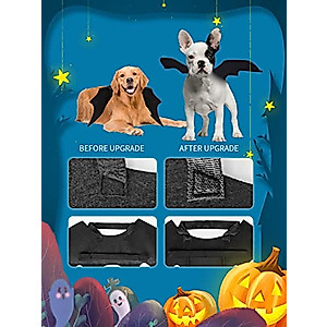 Halloween Dog Bat Wings Costume, Pet Halloween Cosplay Party Dress Up Costume for Small Dogs and Cats(S) Black