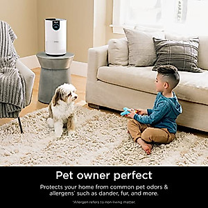 Shark HP102PK2 Clean Sense Air Purifier for Home, Allergies, 2 Pack, HEPA Filter, 500 Sq Ft Small Room, Bedroom, Office, Captures 99.98% of Particles, Dust, Smoke, Allergens, Portable, Desktop, White