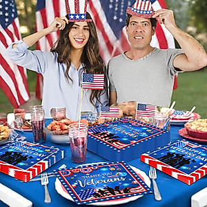 Veterans Day Decorations Napkins, 40Pcs Thank You Veterans Napkins Disposable Red Blue and White Happy Veterans Day Napkins, Decorations for Veterans Day Napkins for Patriotic Party