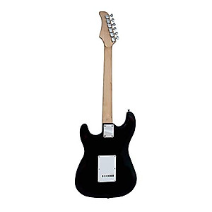 CB SKY Full-Size 39“ Adult/Teenager/Beginner Electric Guitar Black with 5W Amplifier (powered by 9V battery or adaptor - not included), Extra Strings, Cable and Guitar Pick (Black)