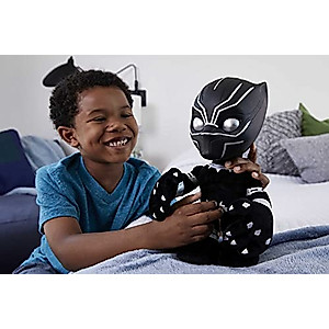 ?Marvel Black Panther Heart of Wakanda Plush Figure with Lights and Sounds, Soft Doll for Fans and Collectors