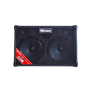 Coolmusic BP60D 120W Battery Powered Acoustic Guitar Amplifier- Portable Bluetooth Speaker with Reverb Chorus Delay Effect, 7 Inputs