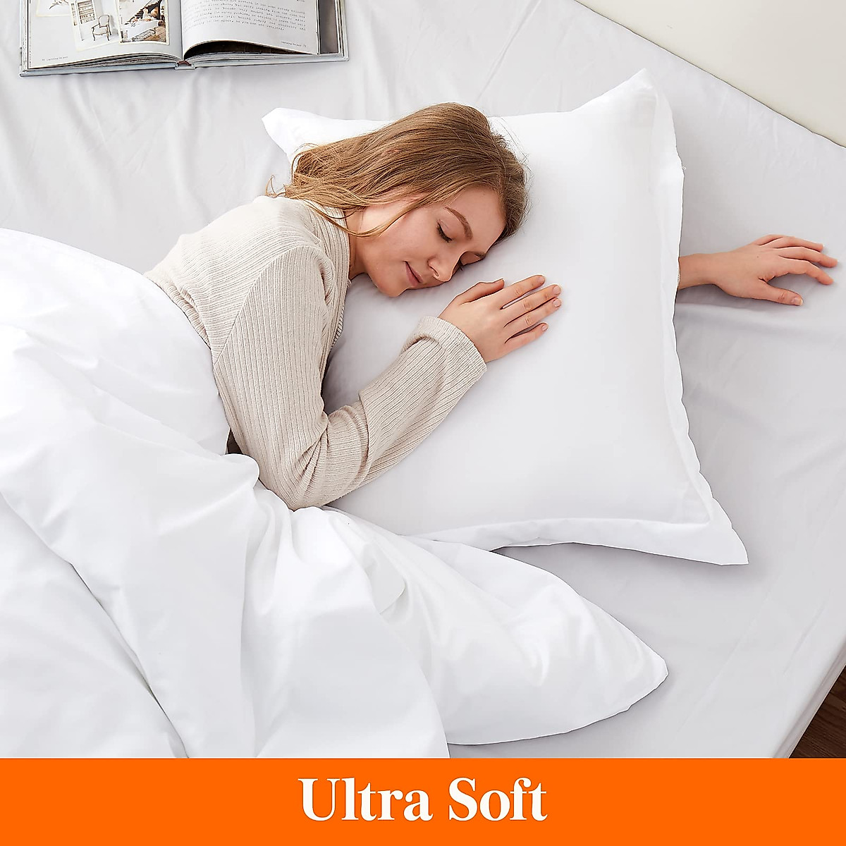 Lifewit Duvet Cover Set Queen Size White Ultra Soft Polyester Microfiber Bedding Duvet Cover Set with Zipper Closure, 3 Pieces, 1 Duvet Cover 90"x90" and 2 Pillow Shams 20"x26"