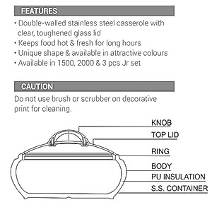 Milton Clarion 2000 Steel Casserole, 1900 Ml, Silver