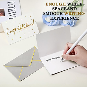 Dinifee 100 Pack Congratulations Cards with Envelopes Congrats Card Graduation Cards Engagement Cards Congratulations Baby Card for Business Baby Shower Wedding Graduation Party, 4 x 6 In (Gray)