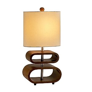 Adesso 3202-15 Rhythm Table Lamp, 19.5 in, 60 W Incandescent/13W CFL, Walnut PVC Veneer on MDF, 1 Table Lamp