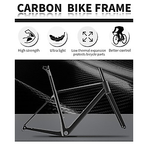 KOOTU Carbon Road Bike,700C Wheels Commuter Bicycle for Men and Women,Racing Bicycle with Shimano 105 R7000 22S Speeds Groupset Ultra-Light Bicycle