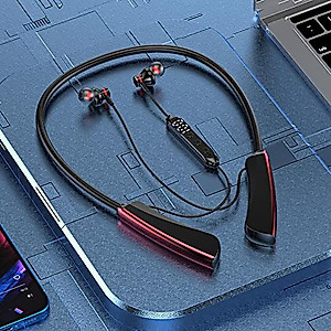 Neck Type Bluetooth 5.2 Headset - Noise Reduction Earbuds - High Capacity Intelligent Digital Display - Stereo Delay Free - Sports Bluetooth Headset