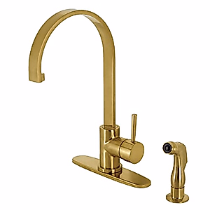 Kingston Brass LS8713DLSP Concord Kitchen Faucet, Brushed Brass