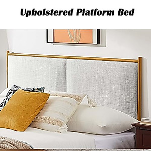 DUNTRKDU Full Size Platform Bed Frame with Metal Frame & Solid Wood Slats Support, Platform Bed Frame with 4 Storage Drawers, Sponge Soft Bag for Bedroom Small Living Room Boys Girls Room (Full)