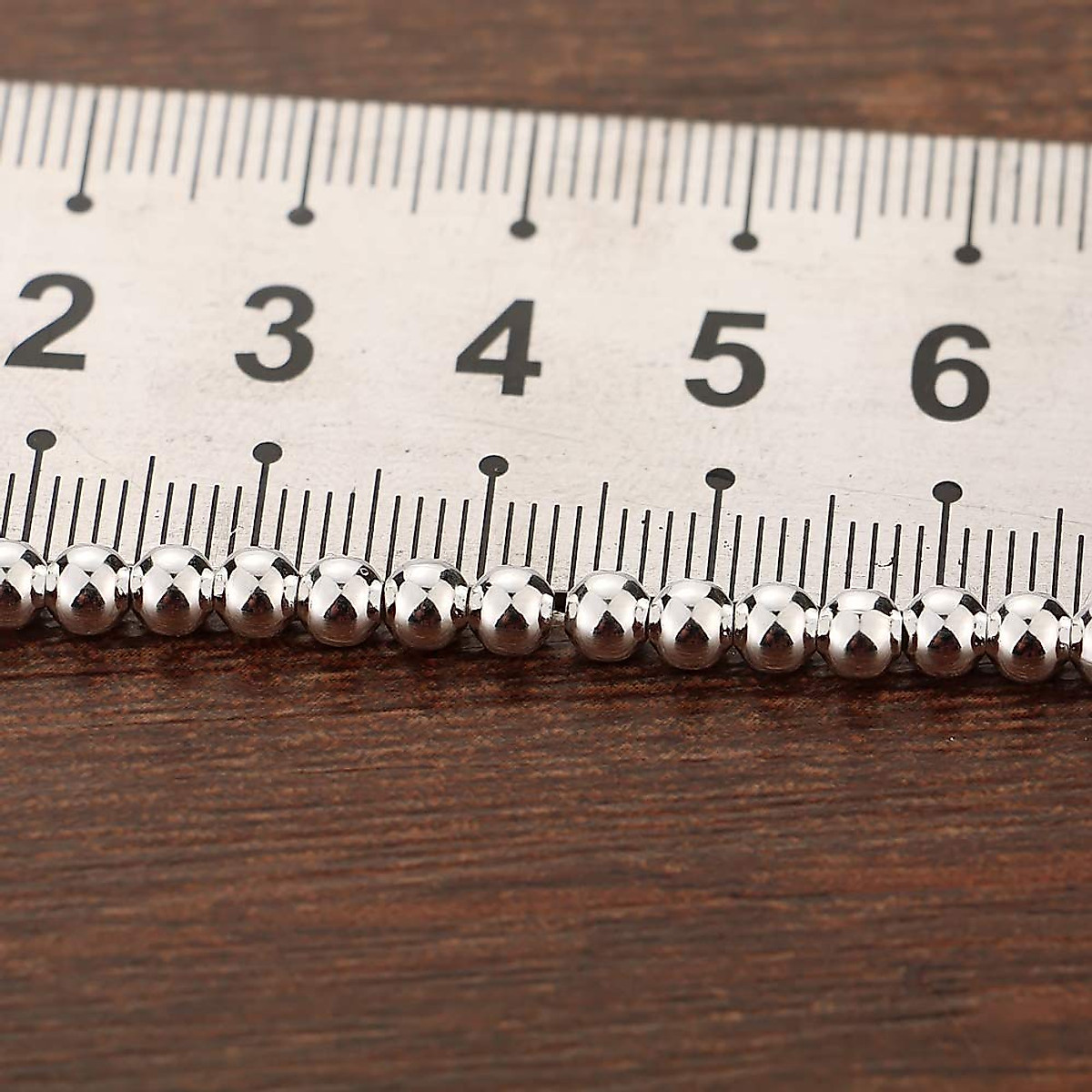 Dankadi New Women's 925 Sterling Silver Bracelet Minimalist 4-6MM Round Bead Chain Solid Silver Bracelet Charm Jewelry Lobster Claw Clasp (Silver 4mm16cm)