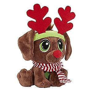 Little Tikes Rescue Tales Holiday Pup Reindeer, Soft Plush Stuffed Animal Toy, Adoption Tag & Certificate, Doghouse Playset for Kids, Pet Toys for Girls & Boys Ages 3 4 5
