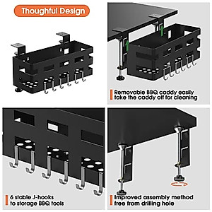 Shansis Griddle Caddy, Grill Caddy for Blackstone Griddle Accessories, Removable Griddle Caddy for 28"/36" Blackstone Griddles/Prep Cart, Hanging Caddy Free from Drill Hole BBQ Caddy