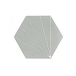 FloorPops 9" x 10.4" Vers Peel & Stick Hexagon Vinyl Floor Tiles (10 Tiles), (4.5 sqft/Carton), Gray