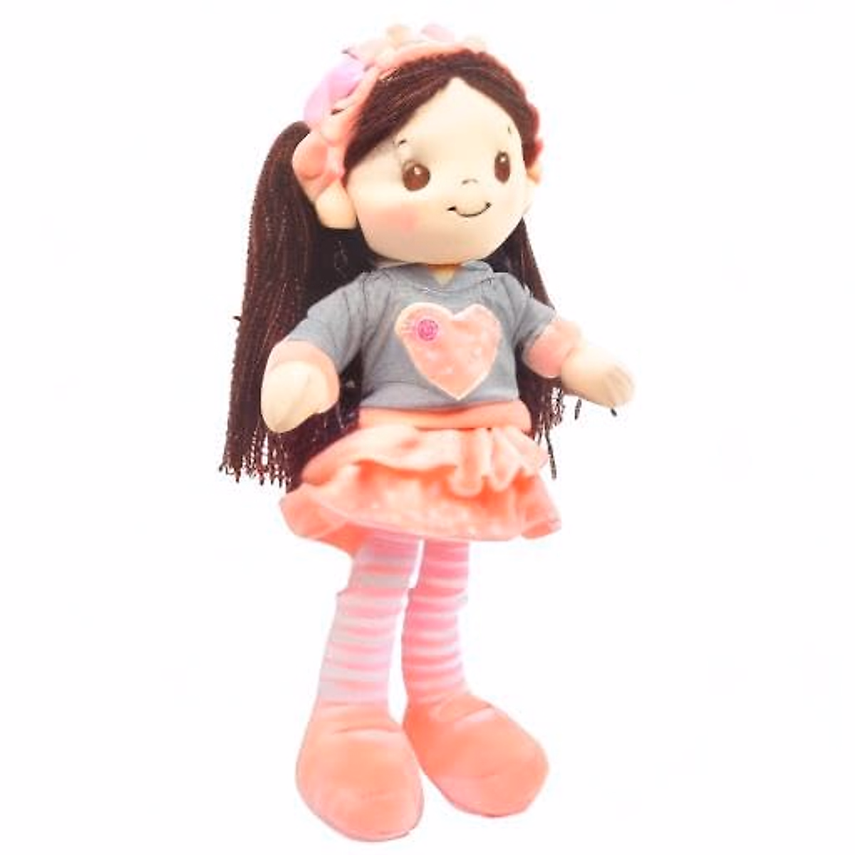 Linzy Toys, Peach 16" Jane Rag Doll, Sleeping Cuddle Buddy for Toddlers, Infants and Babies, Muñecas de trapo para niña, First Doll for Kids, Safe for All Ages.