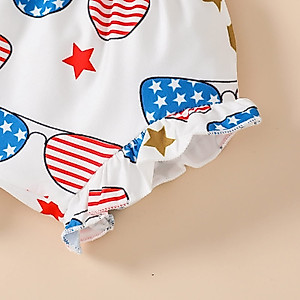 Toddler Girls Short Sleeve Independence Day 4 of July Letter Printed Tassels T Shirt Tops Infant Summer Outfit White