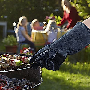 Haulonda Welding Gloves,16inch 932°F Fire/Heat Resistant Gloves for Forge Tig Mig Fireplace Grill BBQ Stove Oven Baking,Pruning flowers Gardening Campfire