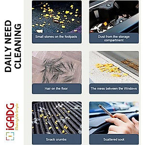 IGADG Mini Car Handheld Portable Vacuum Cleaner - Cordless | USB Rechargeable | Light Weight | Wet and Dry | Clean Hair, Dirt, Crumbs