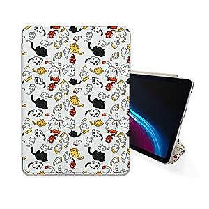 Cute Cats Animal Kawaii Kitten case Compatible with iPad Mini Air Pro 7.9 8.3 9.7 10.2 10.9 11 12.9 inch Pattern Cover New 2022 2021 Trifold Stand 3 4 5 6 7 8 9 Generation 420 (10.2" 7/8/9 gen)