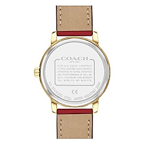 Coach Grand Black Dial Carriage Design Red Leather Strap Womens Watch 14503848
