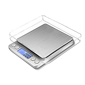 Food Scale Kitchen Scale with Trays, Small Scale with Tare Function Digital Scale Grams and Ounces for Cooking Baking (2kg/0.1g)