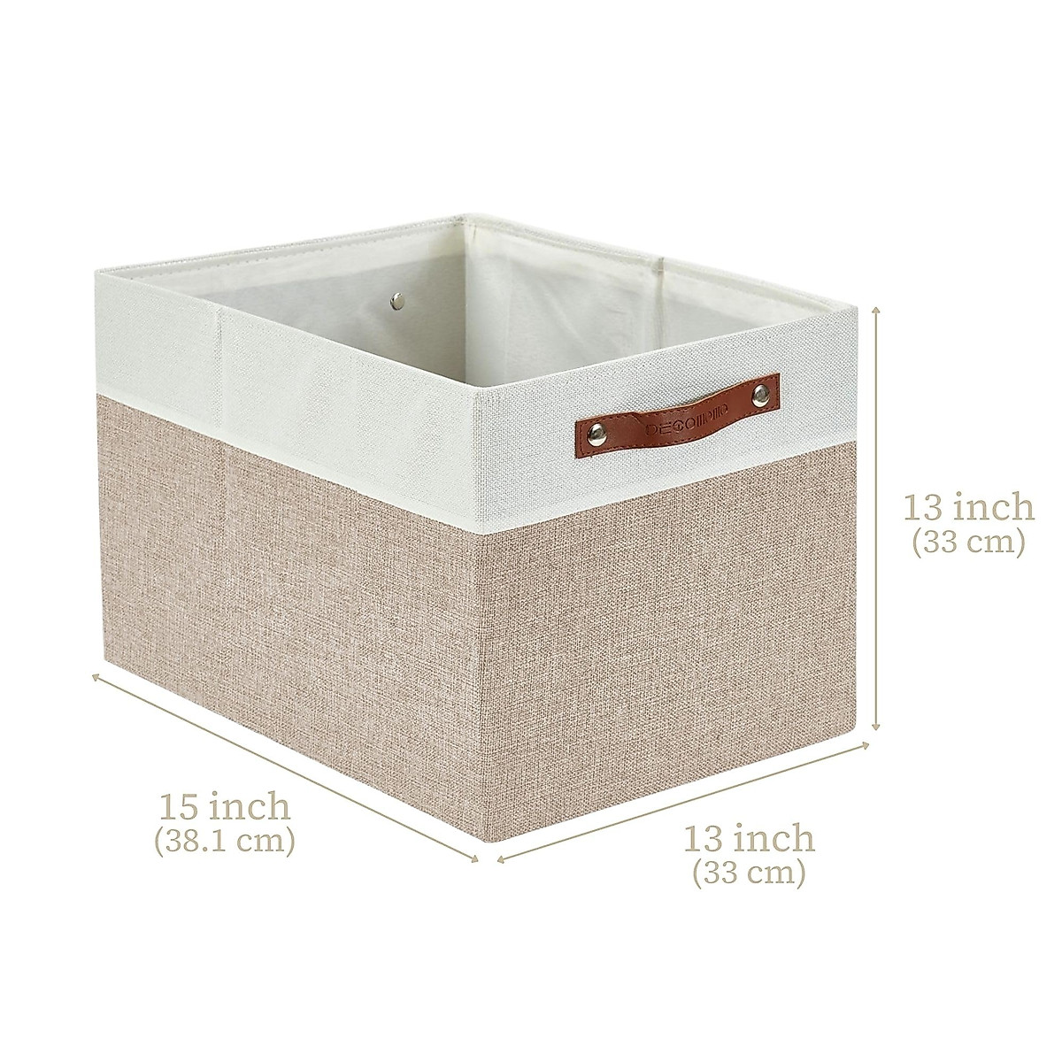 DECOMOMO Storage Baskets for Shelves 13x15x13 Closet Bins for Shelves, Baskets for Closet Organization Kallax Cubby Toy Storage (Beige and White, 3-Pack)