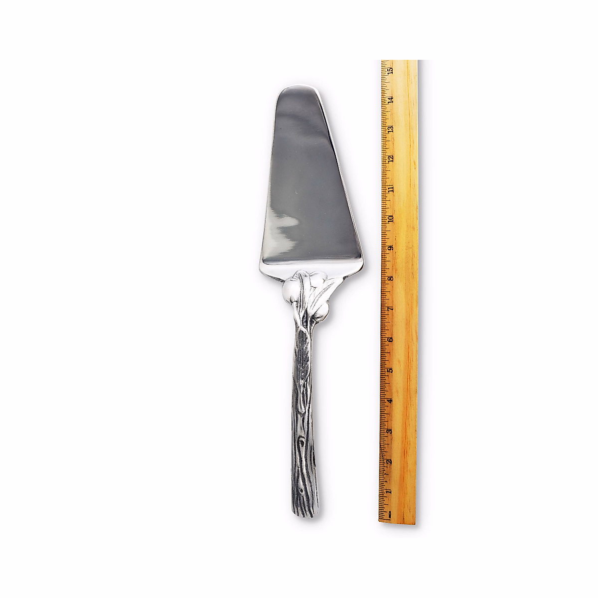 Arthur Court Sand-Cast Aluminum Handle, Extra Large Pizza Pie Server, Olive Pattern 14 inch Long