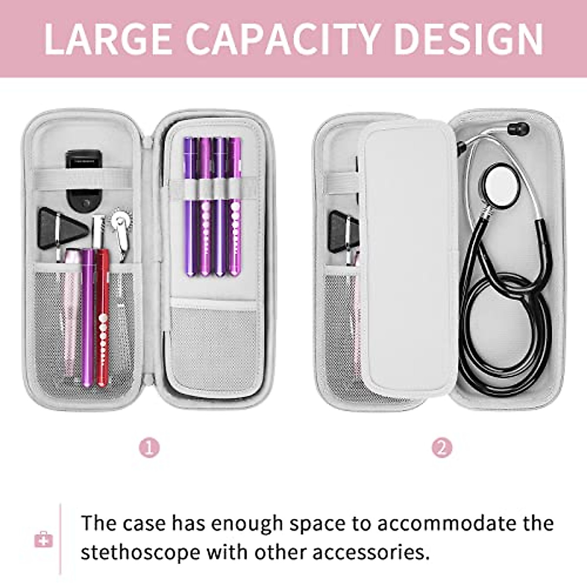 Yinke Case for Stethoscope 3M Littmann Classic III/Lightweight II S.E./Cardiology IV, Nurse Gift Hard Organizer Portable Carry Travel Cover Storage Bag(Gradient)