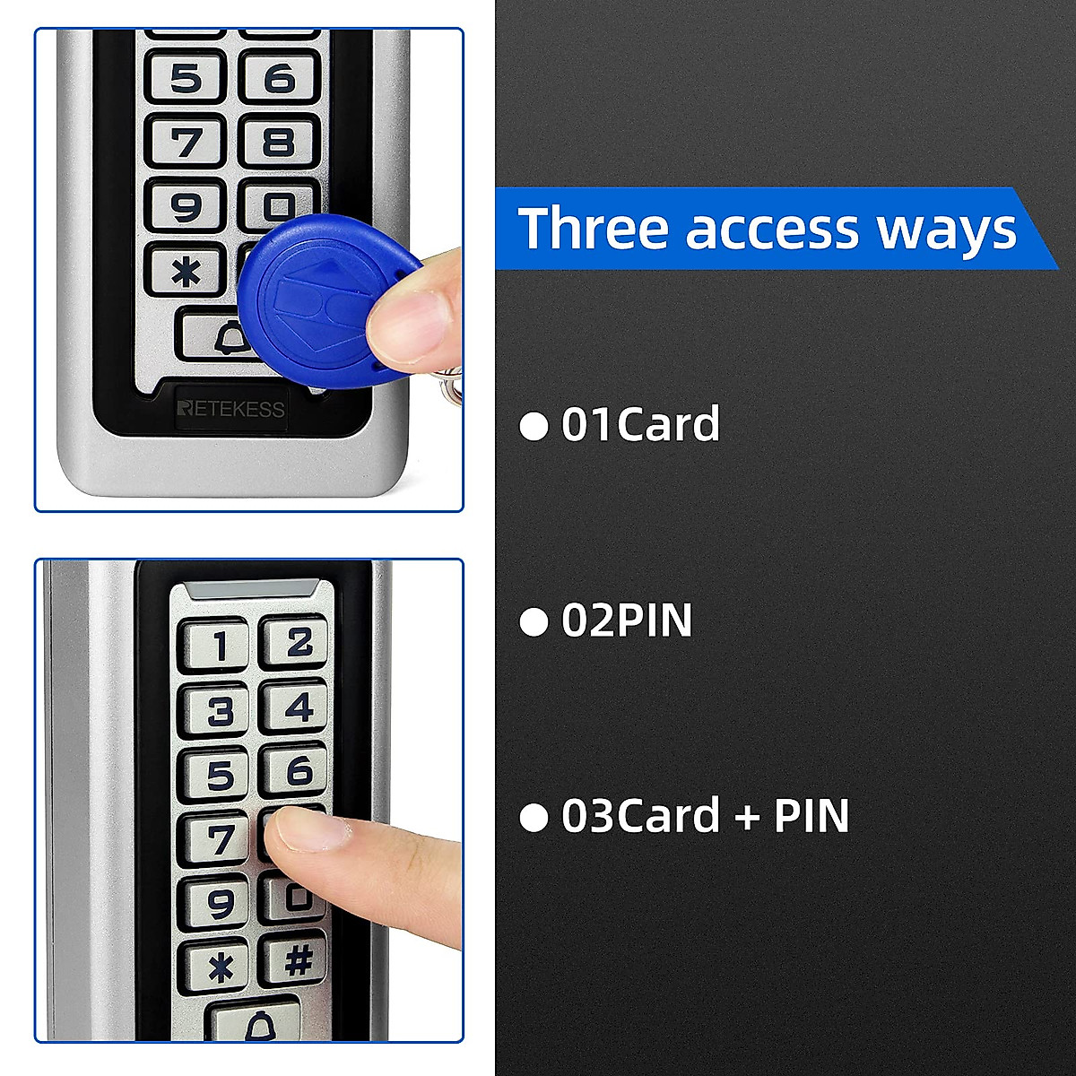 Retekess T-AC03 Security Access Control Keypad,RFID Keypad,Door Access Control,Stand-Alone Keypad,2000 Users,Wiegand 26-bit,Support Proximity RFID Card