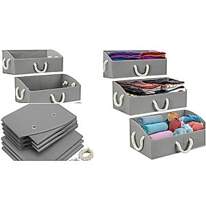 7531 - Trapezoid Storage Bin Box Basket Set Foldable with Cotton Rope – MN43