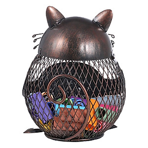 Too-arts Practical Kitten Wine Cork Container Iron Piggy Bank Handcraft Home Decoration Gift