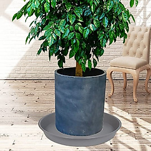 Angde 2 Pack of Plant Saucer 16 17 inch, Plastic Plant Saucers 17" Round, Flower Trays for Indoors Outdoor, Plant Drip Trays for Pots, Plant Water Tray for Planter 14-18" (17", Gray)