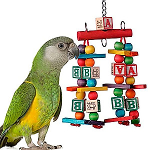 Super Bird Creations SB448 Katy's ABC Jr. Bird Toy, Medium Bird Size, 7" x 5" x 1.5"
