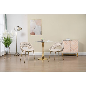 Adjustable Chair, Accent Chairs for Living Room Armless Polyester Ivory Comfy Modern Home Furniture 22.44" Lx20.87 Wx29.92 H