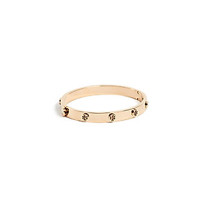 Tory Burch Women's Logo Stud Hinge Bracelet, Tory Gold, One Size