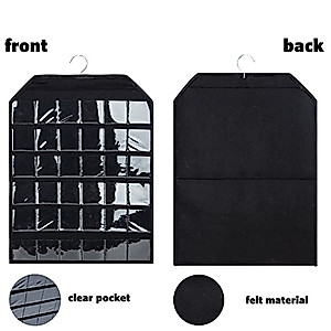 PACMAXI Wall Hanging Pin Organizer Display Storage Stand, Enamel Pin Display Holder,hold Up To 36 Pins (Black)