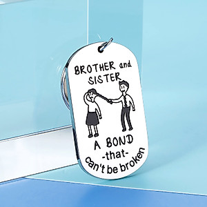 Funny Sister And Brother Keychain Birthday Gift for Sister From Brother Graduation Gift for Brother In Law Gifts From Sister In Law for Little Sister From Big Brother To Little Brother From Big Sister